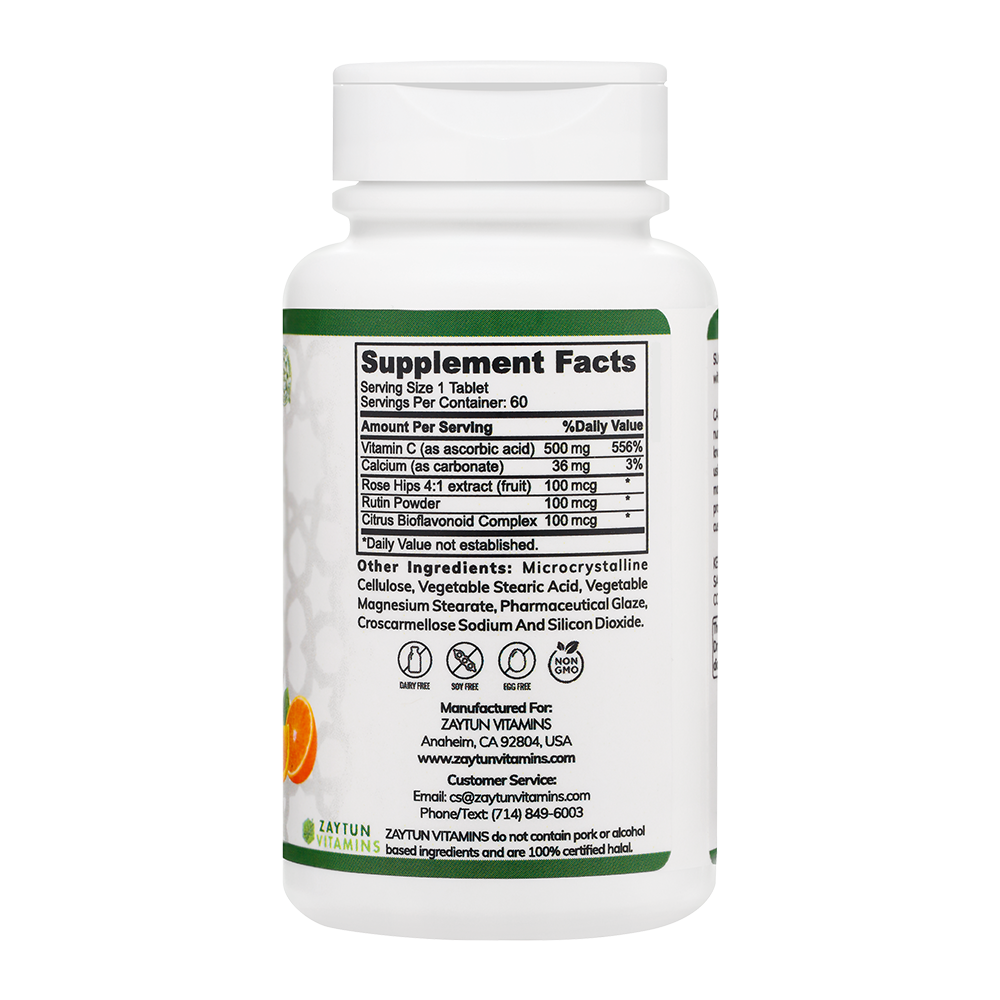 Zaytun Vitamins Halal Vitamin C Tablets - Certified Halal